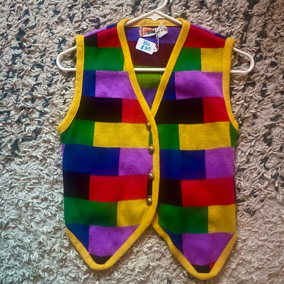 Tops | 6s Vintage Multicolored Sweater Vest | Poshmark